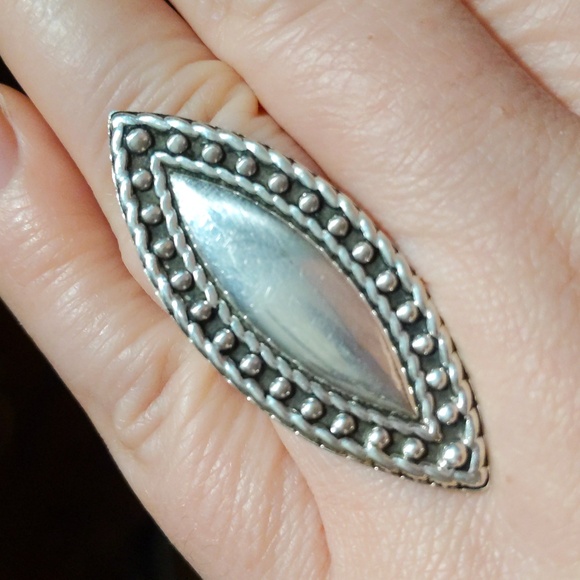 Jewelry | Vintage Sterling Silver 925 Mexico Ring Long Tribal Ethnic ...